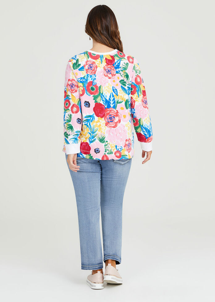 Shop Plus Size Cotton Floral Sweatshirt, Multi | Taking Shape AU
