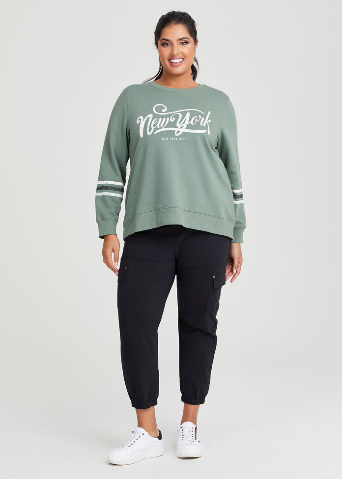 Shop Plus Size Cotton New York Sweatshirt, Green | Taking Shape AU