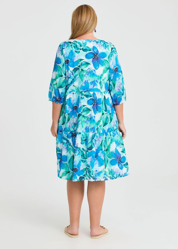 Shop Plus Size Cotton Garden Isle Print Dress, Multi | Taking Shape NZ