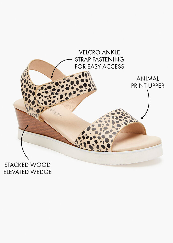 Shop Print Animal Wedge Velcro Sandal | Comfortable Shoes | Taking Shape AU