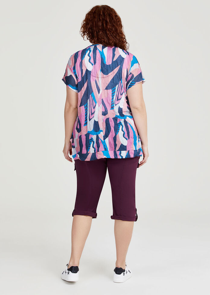 Shop Plus Size Abstract Print V-neck Top, Multi | Taking Shape NZ