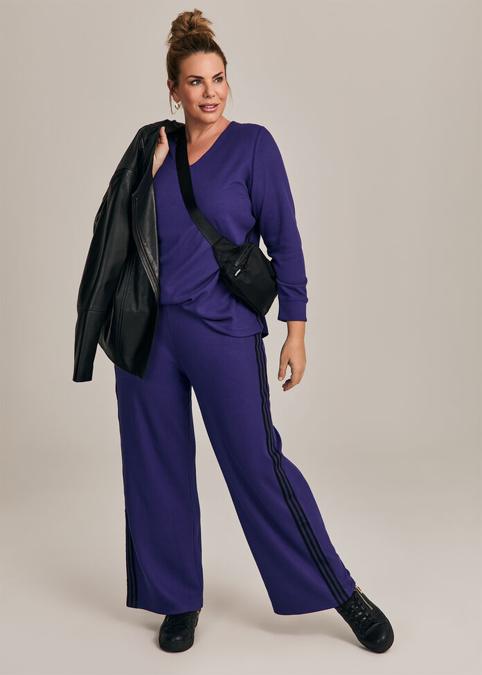 Shop Plus Size Natural On The Go Wide Pant, Purple | Taking Shape NZ