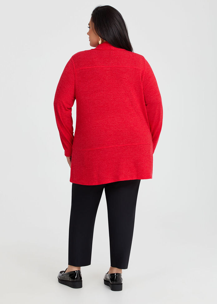 Plus Size Women's Red Shawl Collar Cardigan | Taking Shape AU
