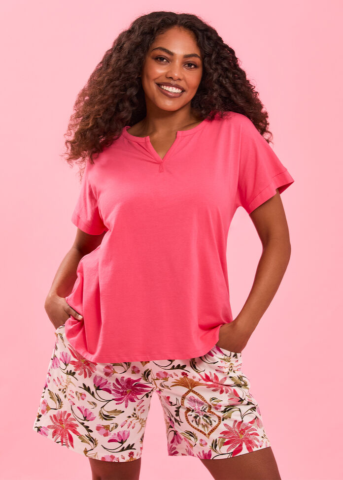 Shop Plus Size Australian Cotton Glow Pj Short, Multi | Taking Shape AU