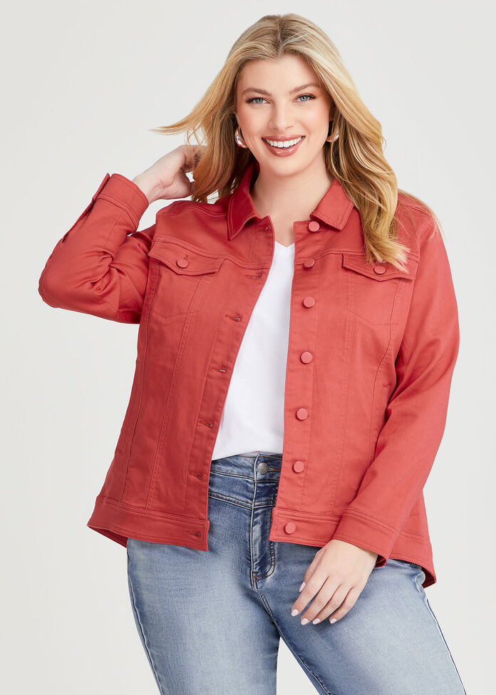 Shop Red Denim Jacket: Plus Size Women's | Taking Shape AU