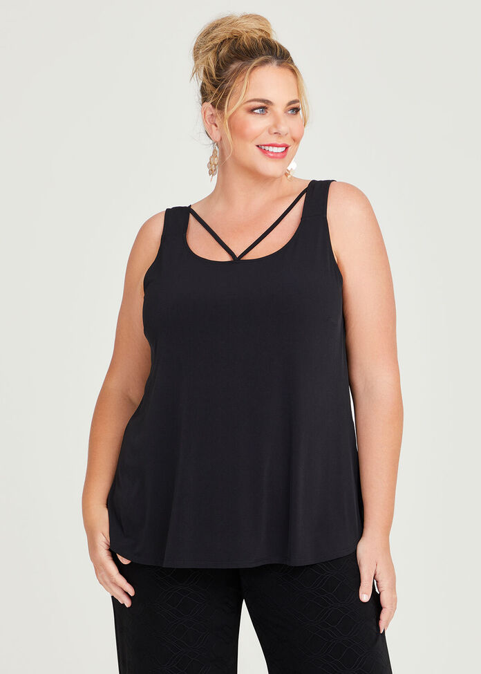 Shop Plus Size Luna Cross Front Tank in Black | Taking Shape AU