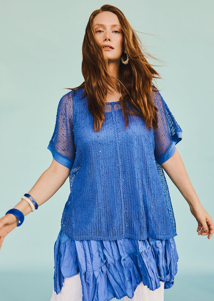 Shop Plus Size Bamboo Lulu Sleeveless Tunic, Blue | Taking Shape UK