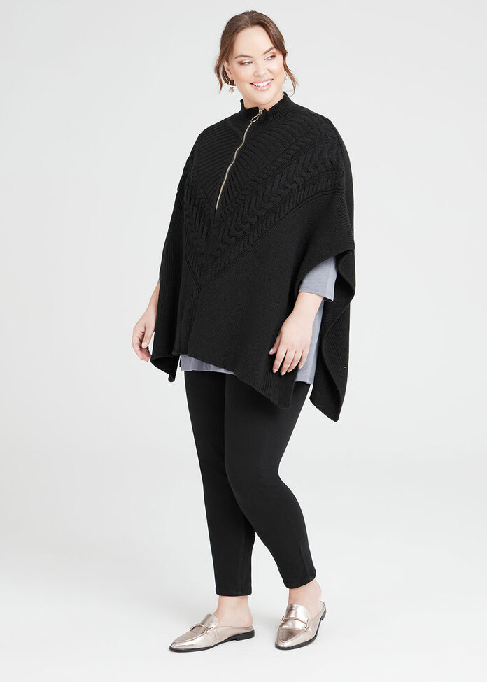 Shop Zipper Pull Poncho in Black | Accessories | Taking Shape AU