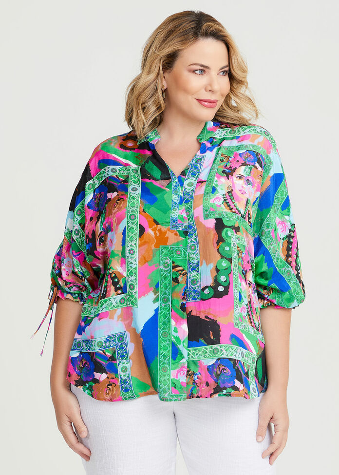 Shop Plus Size Natural Lucia Top, Multi | Taking Shape AU