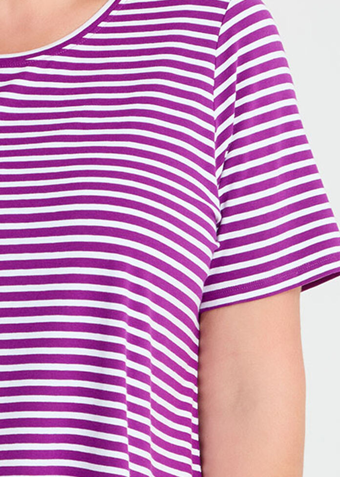 Shop Plus Size Good Earth Australian Cotton Stripe T-shirt, Stripes ...