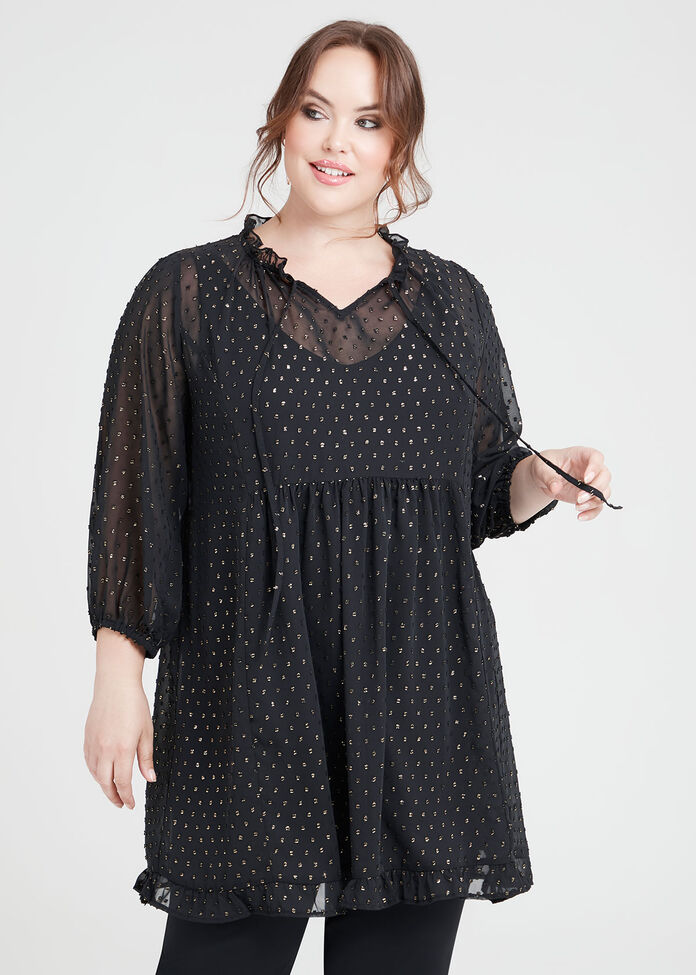 Shop Plus Size Lexi Gold Spot Tunic in Black | Taking Shape AU