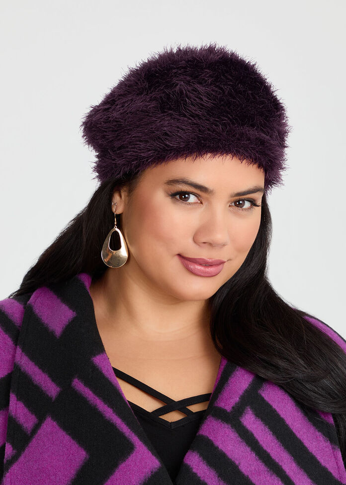Shop Fuzzy Beret in Purple | Accessories | Taking Shape NZ