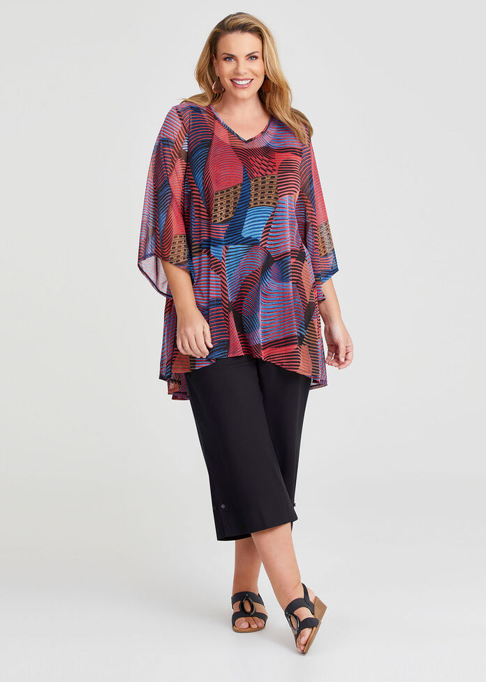 Shop Plus Size Swirl Print Mesh Tunic, Multi | Taking Shape AU
