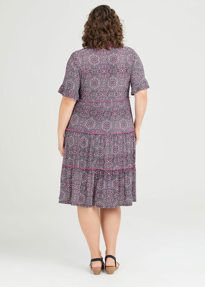 Shop Plus Size Tile Print Tier Dress, Multi | Taking Shape AU