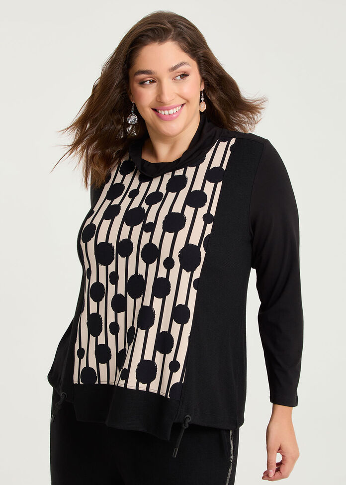 Shop Plus Size Natural Becca Spliced Spot Top, Print | Taking Shape NZ