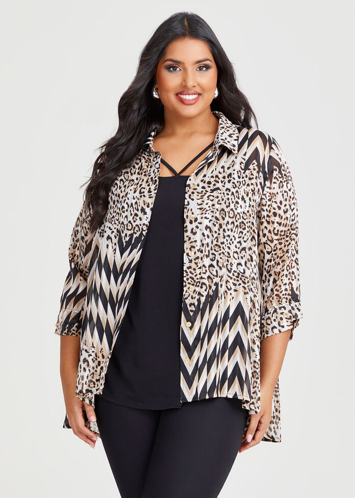 Shop Plus Size Lurex Stripe Swing Shirt, Multi | Taking Shape NZ