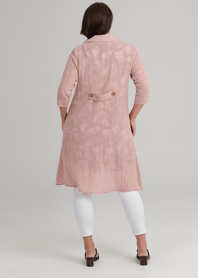 Shop Plus Size Linen Daybreak Duster, Pink | Taking Shape AU