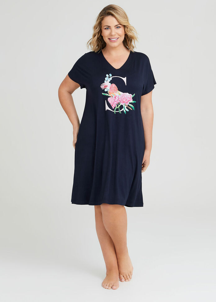 Shop Plus Size Bamboo Sunday V-neck Nightie, Blue | Taking Shape AU