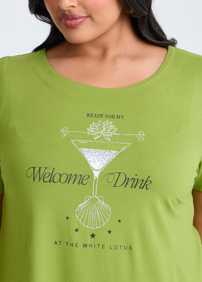 Shop Plus Size The White Lotus HBO Original Welcome Drink Top, Green ...