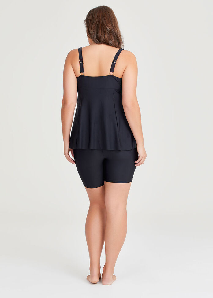 Shop Plus Size Bow Detail Plain Tankini, Black | Taking Shape AU