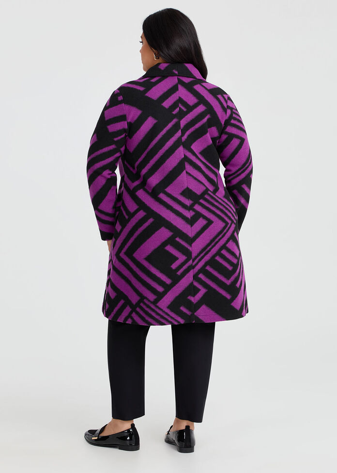 Shop Plus Size Deco Brushed Knit Coat, Purple | Taking Shape AU