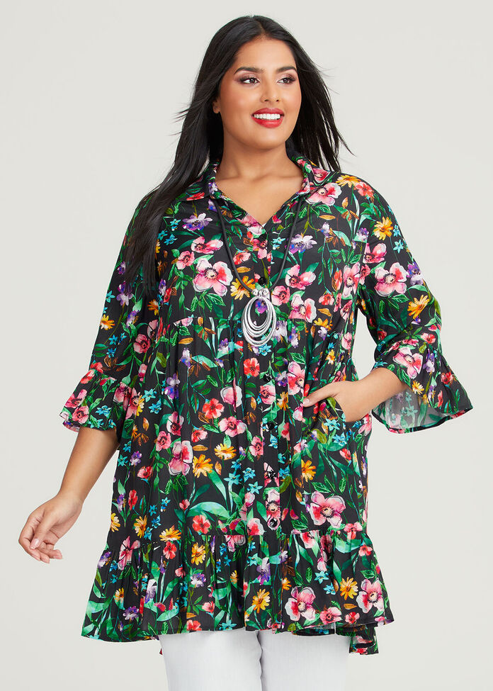 Shop Plus Size Natural Vila Tier Shirt, Multi | Taking Shape AU