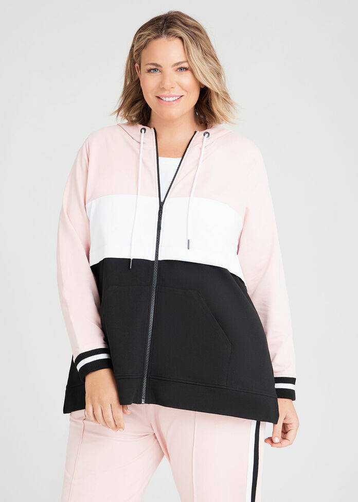 Shop Plus Size Organic Spliced Zip Sweat in Black | Sizes 12-30 ...