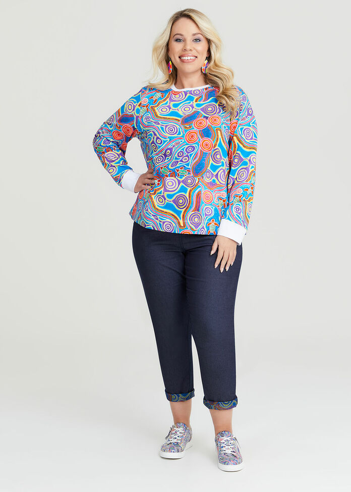Shop Plus Size Ngawayu Buluru Cotton Sweatshirt in Multi | Taking Shape AU