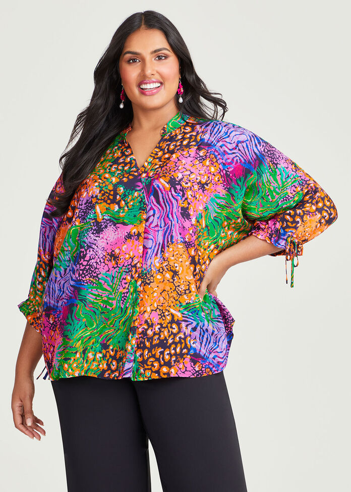 Shop Plus Size Natural Jungle Lucia Top, Multi | Taking Shape AU