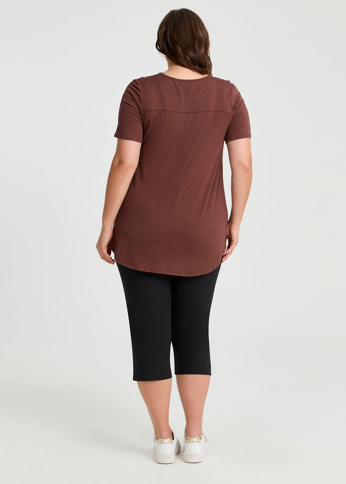Shop Plus Size Bamboo Base V Neck Short Sleeve Top, Orange | Taking ...