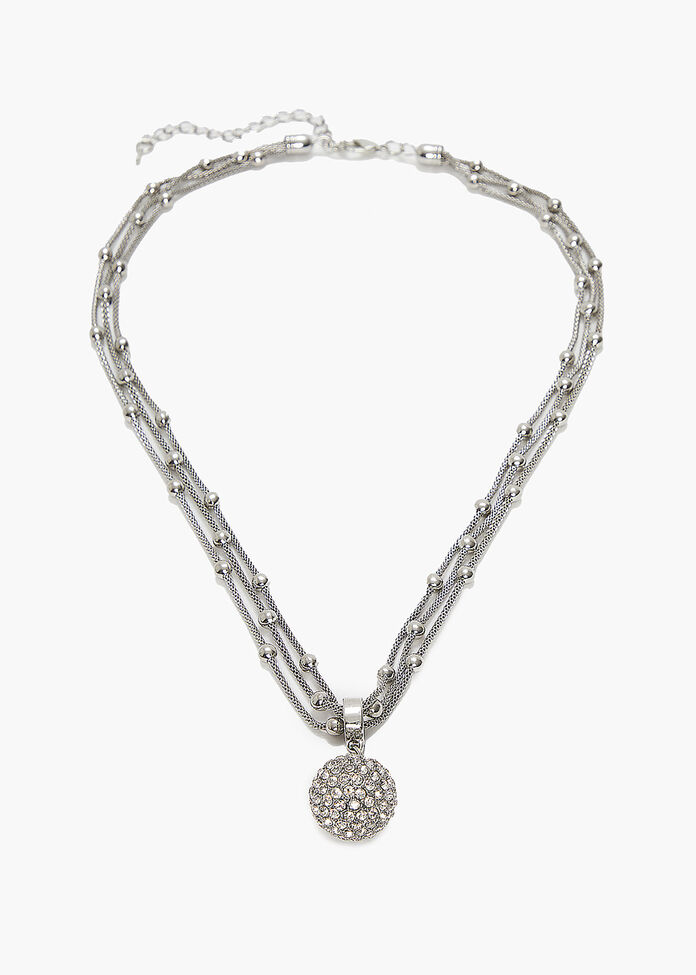 Shop Multi Chain Crystal Ball Pendant in Black | Accessories | Taking ...