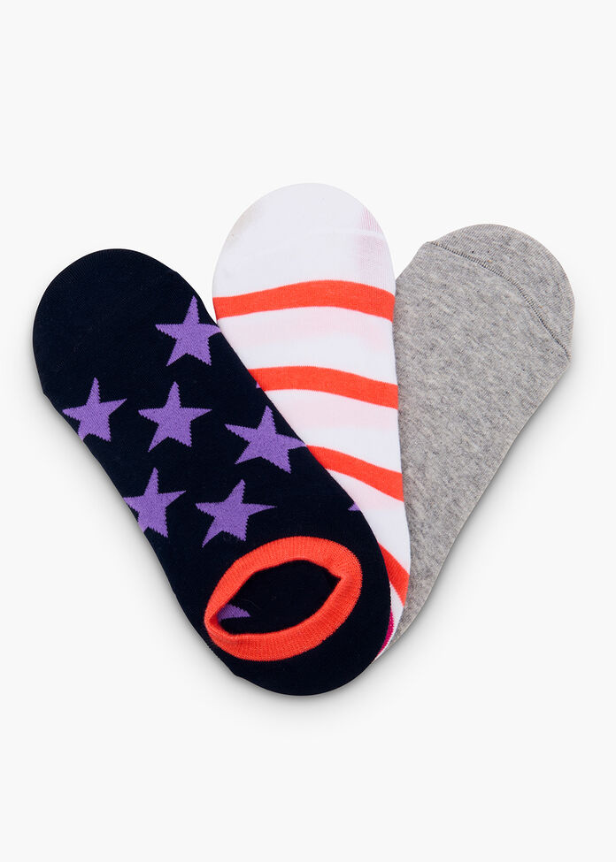Shop 3 Pack Bamboo Happy Ankle Socks in Multi | Accessories | Taking ...