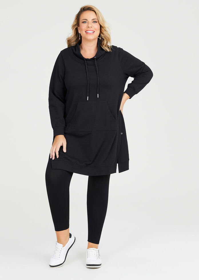 Shop Plus Size Cowl Pocket Sweat Dress, Black | Taking Shape AU