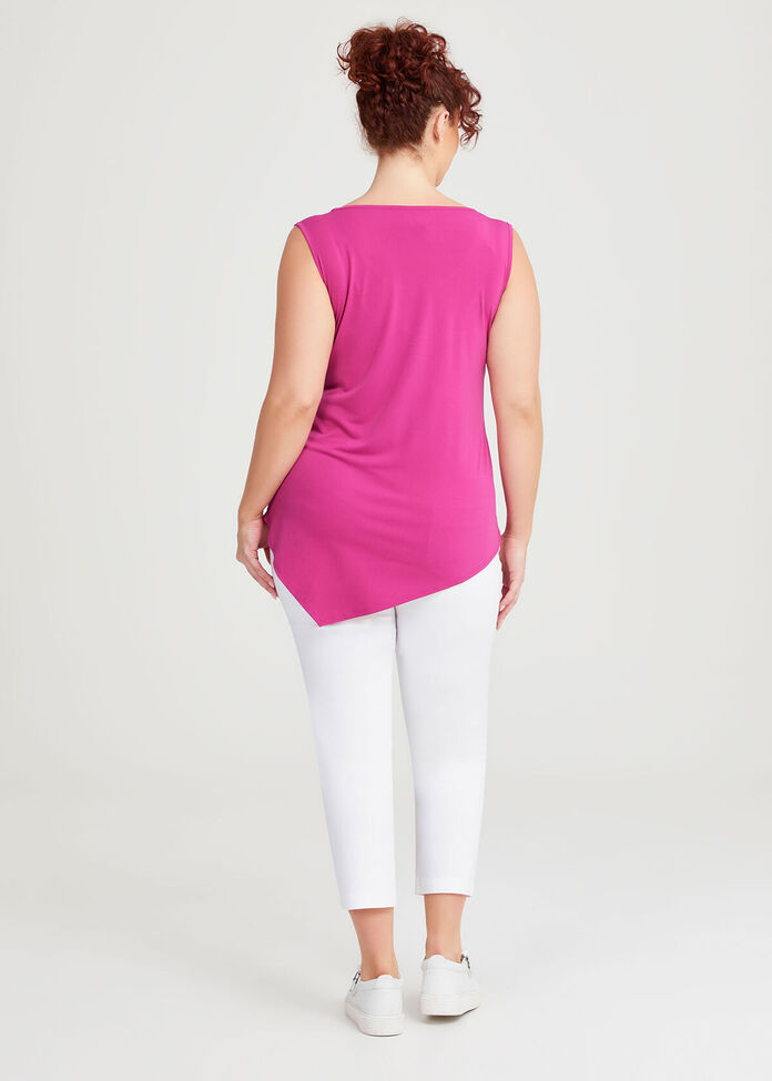 Plus Size Women's Luna Mix Media Tank in Magenta | Taking Shape NZ