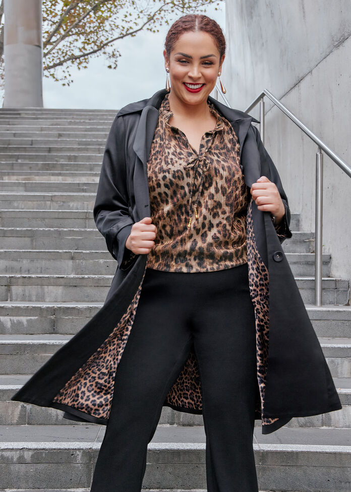 Shop Plus Size Sabina Satin Trench Coat, Black | Taking Shape NZ