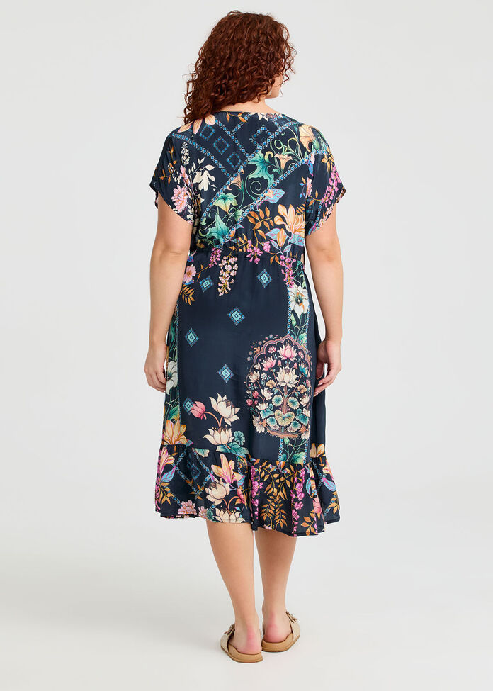 Shop Plus Size Natural Lotus Floral Dress, Floral | Taking Shape NZ
