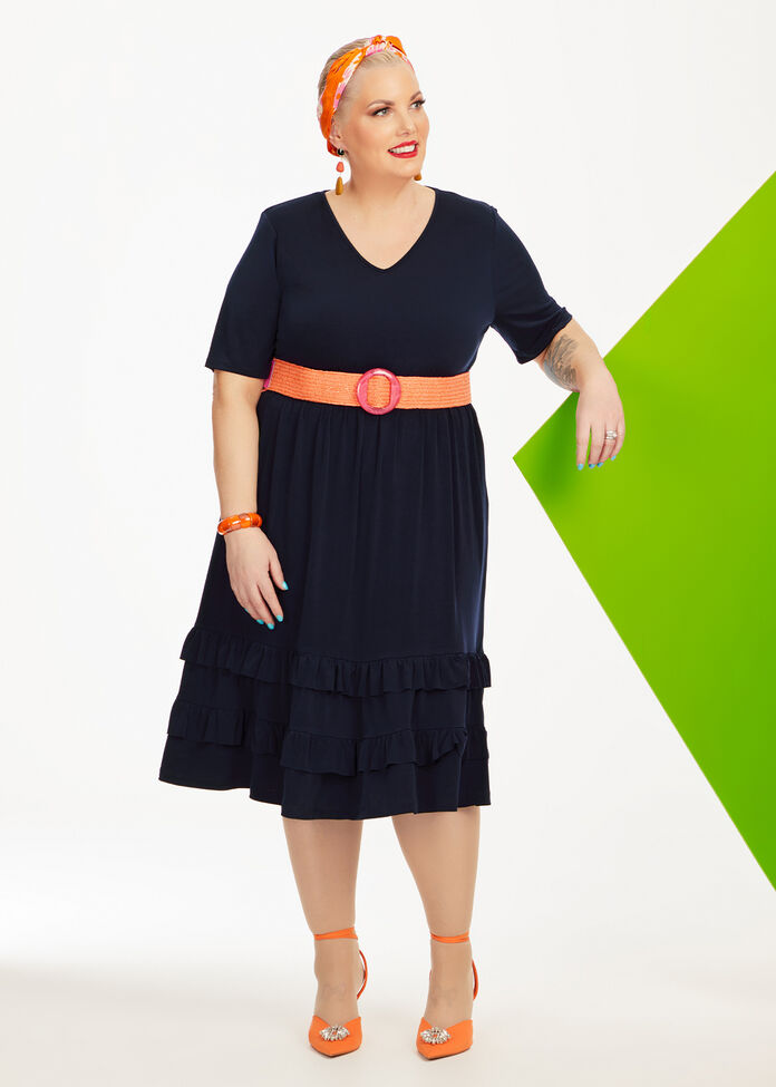 Shop Plus Size Luna Luxe Tier Dress in Blue | Taking Shape AU