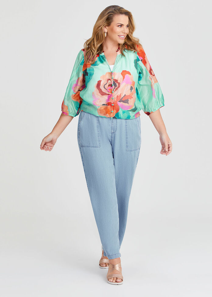 Shop Plus Size Natural Painted Bloom Top, Multi | Taking Shape AU