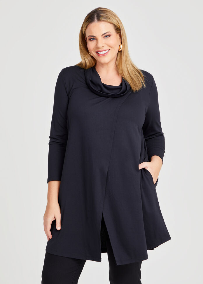Shop Plus Size Natural Halo Ponte Tunic, Black | Taking Shape AU