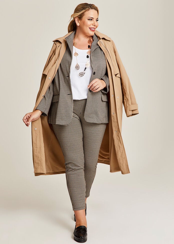 Shop Plus Size Weekend Zip Trench Coat, Black | Taking Shape NZ