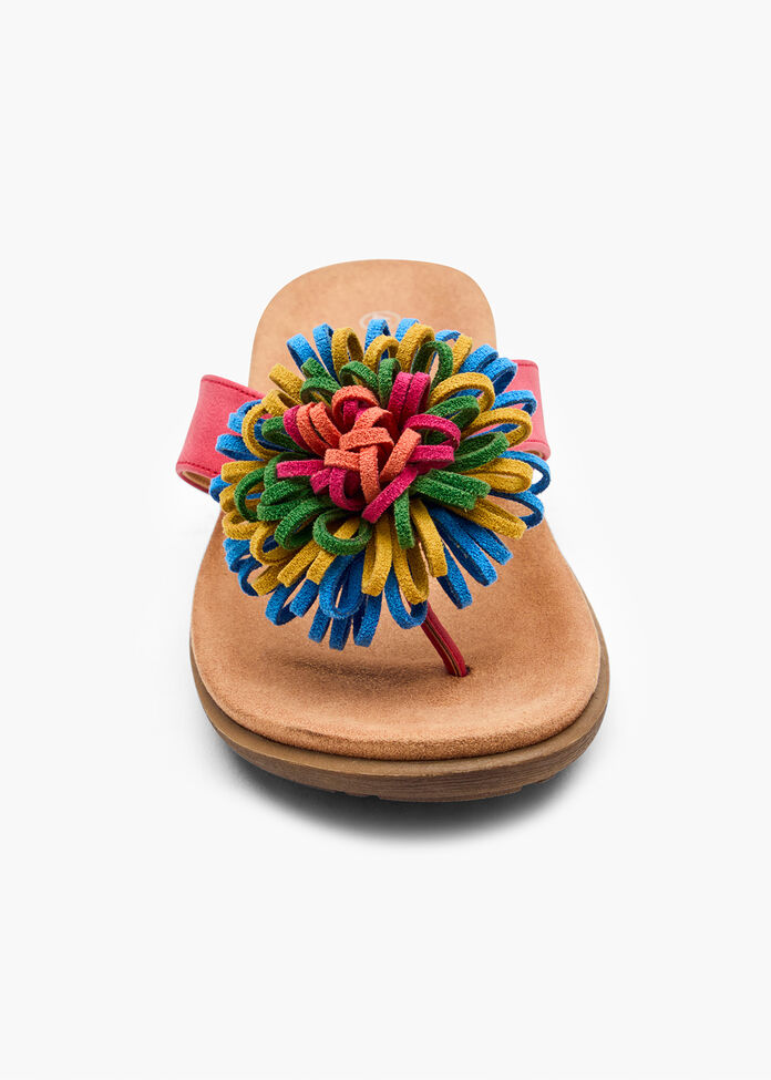 Shop Red Floral Toe Post Sandal | Comfortable Shoes | Taking Shape AU
