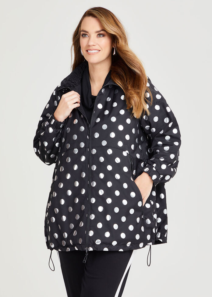 Shop Plus Size Reversible Gia Shower Resist Jacket in Black | Sizes 12 ...