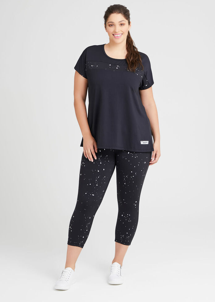 Shop Plus Size Luxe Mesh Splice Active Top, Black | Taking Shape AU