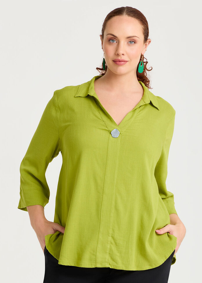 Shop Plus Size Natural Out And About Top, Green | Taking Shape AU