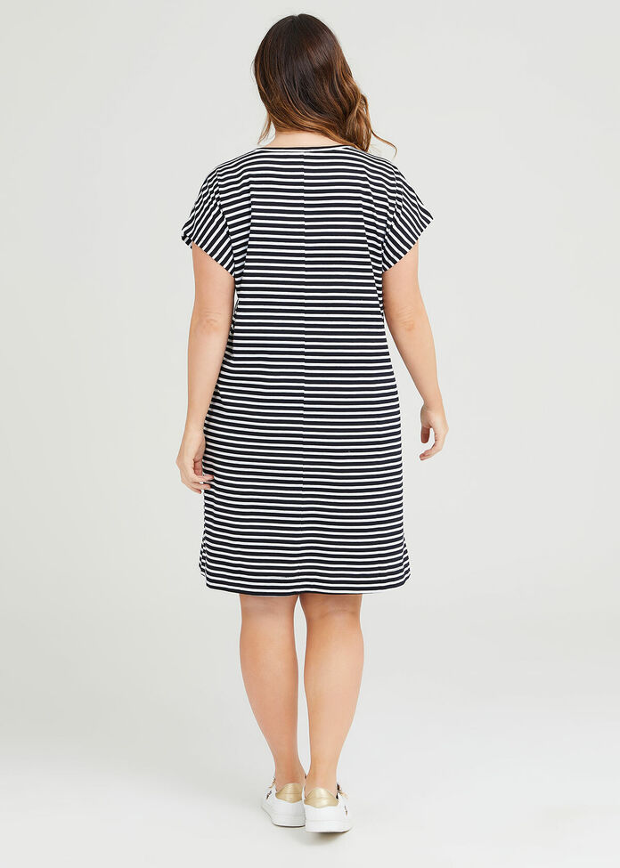 Shop Plus Size Cotton Stripe Pocket Dress, Black | Taking Shape AU