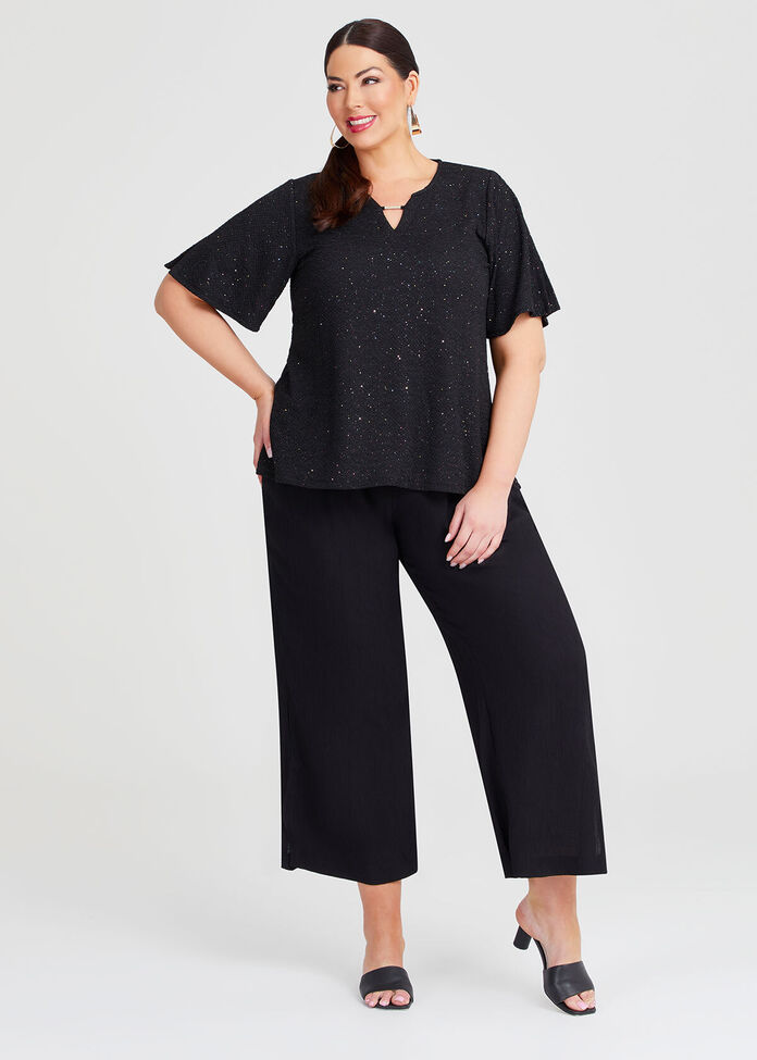 Shop Plus Size Twinkle Knit Party Top, Black | Taking Shape NZ