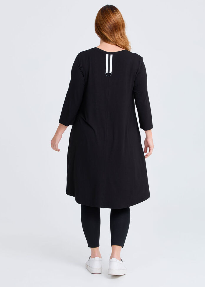 Shop Plus Size Natural Tama Stripe Dress, Black | Taking Shape AU