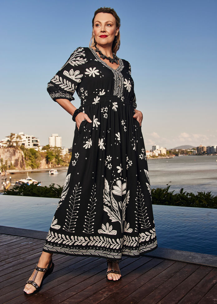 Shop Plus Size Natural Summer Days Dress, Black | Taking Shape AU