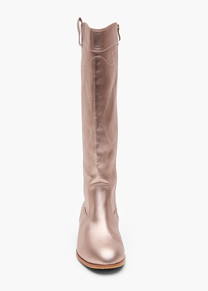 Shop Gold Knee High Western Boot | Comfortable Shoes | Taking Shape AU
