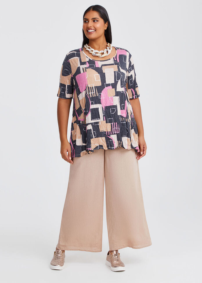 Plus Size Women's Peplum Bamboo Foil Top | Taking Shape NZ